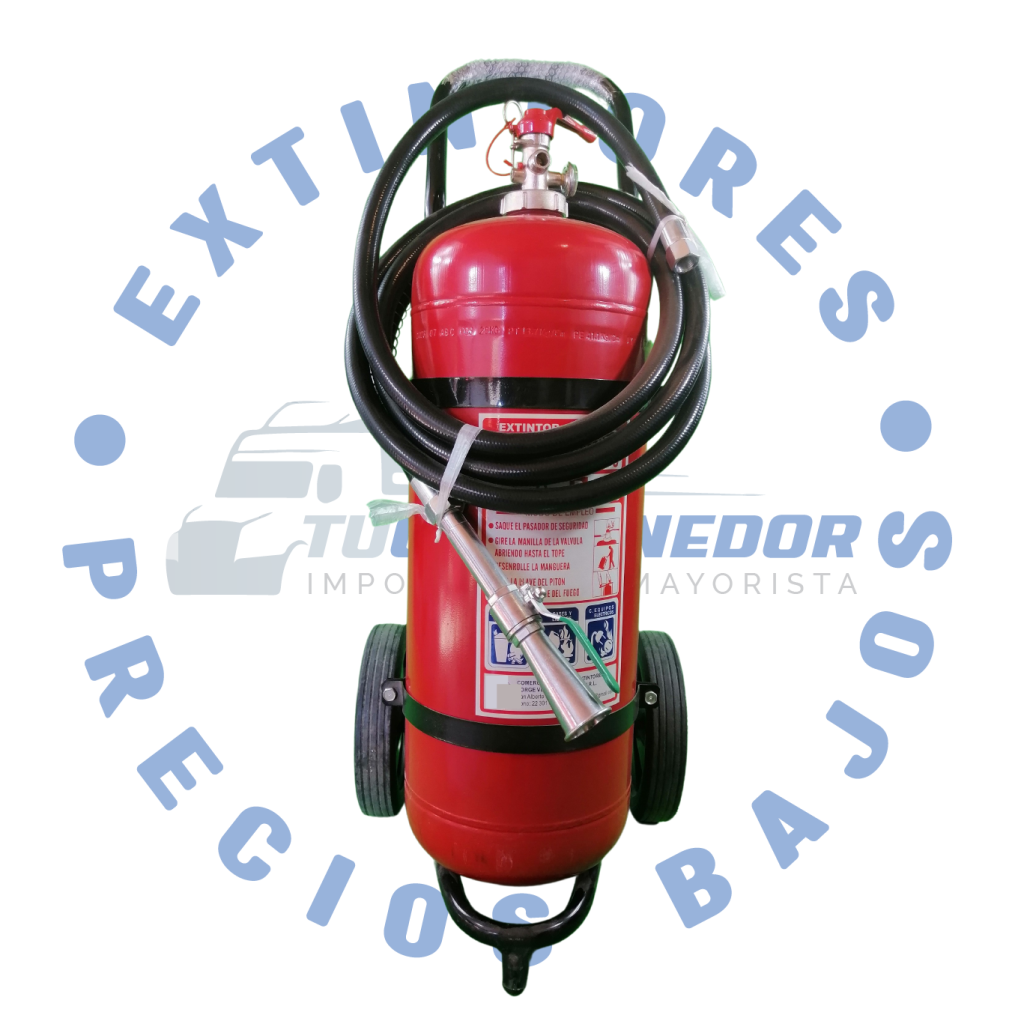 Extintor PQS 50 kg Carro, Clase ABC, Polvo Químico Seco – Extintores